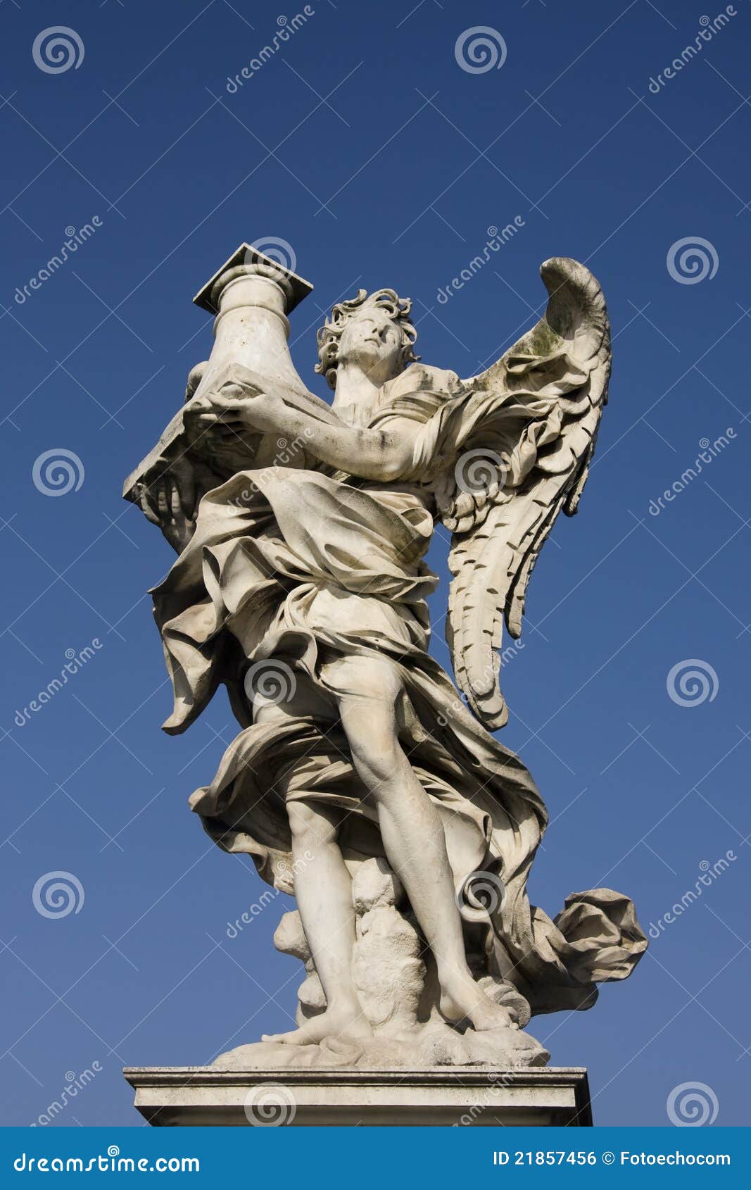 Angel Statue on the St. Angelo Bridge in Rome Stock Photo - Image of ...