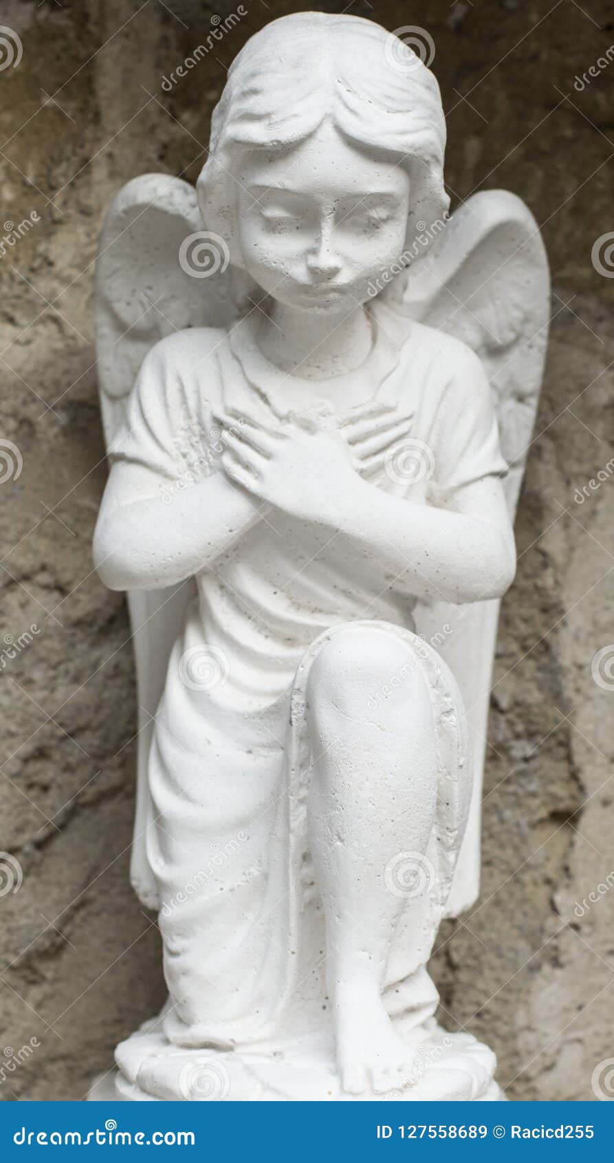 Angel statue stock image. Image of flying, dove, feather - 127558689