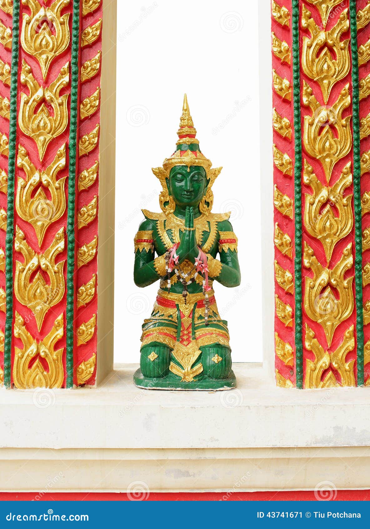 Angel Statue in Temple is Praying Stock Image - Image of religion ...