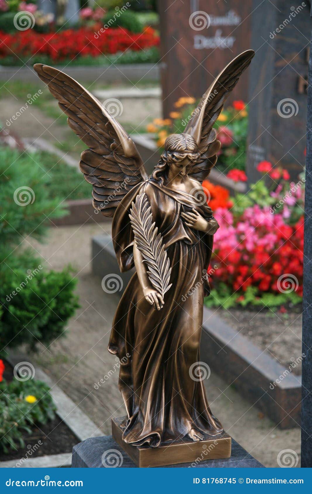 Angel statue watching stock image. Image of blessing - 81768745