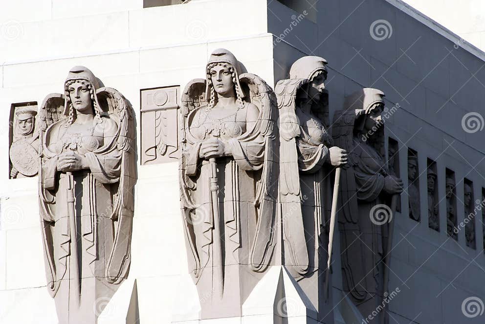 Angel statues on building stock image. Image of cornice - 901267