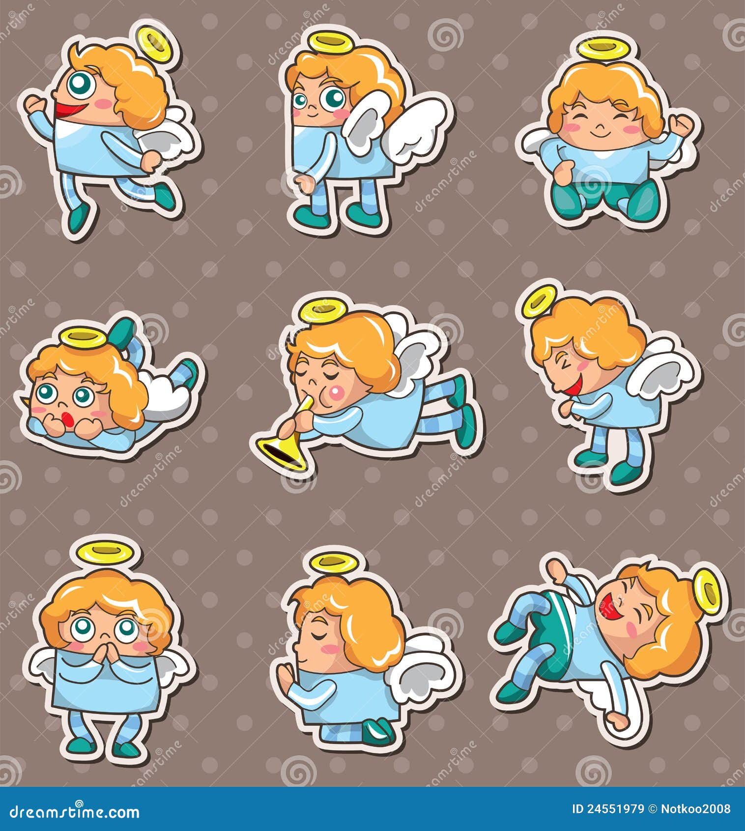 Angel stickers stock vector. Illustration of girl, beautiful - 24551979