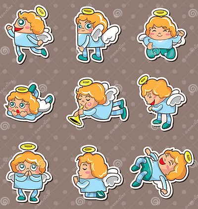 Angel stickers stock vector. Illustration of girl, beautiful - 24551979