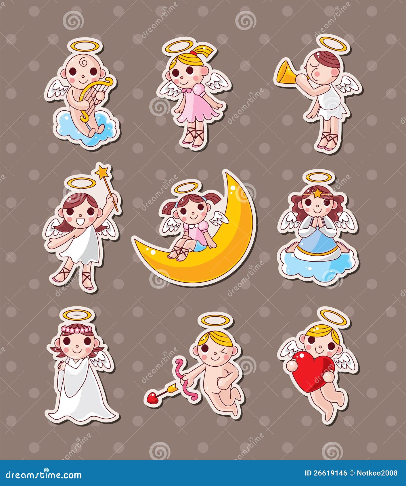 Angel stickers stock vector. Illustration of little, cupid - 26619146