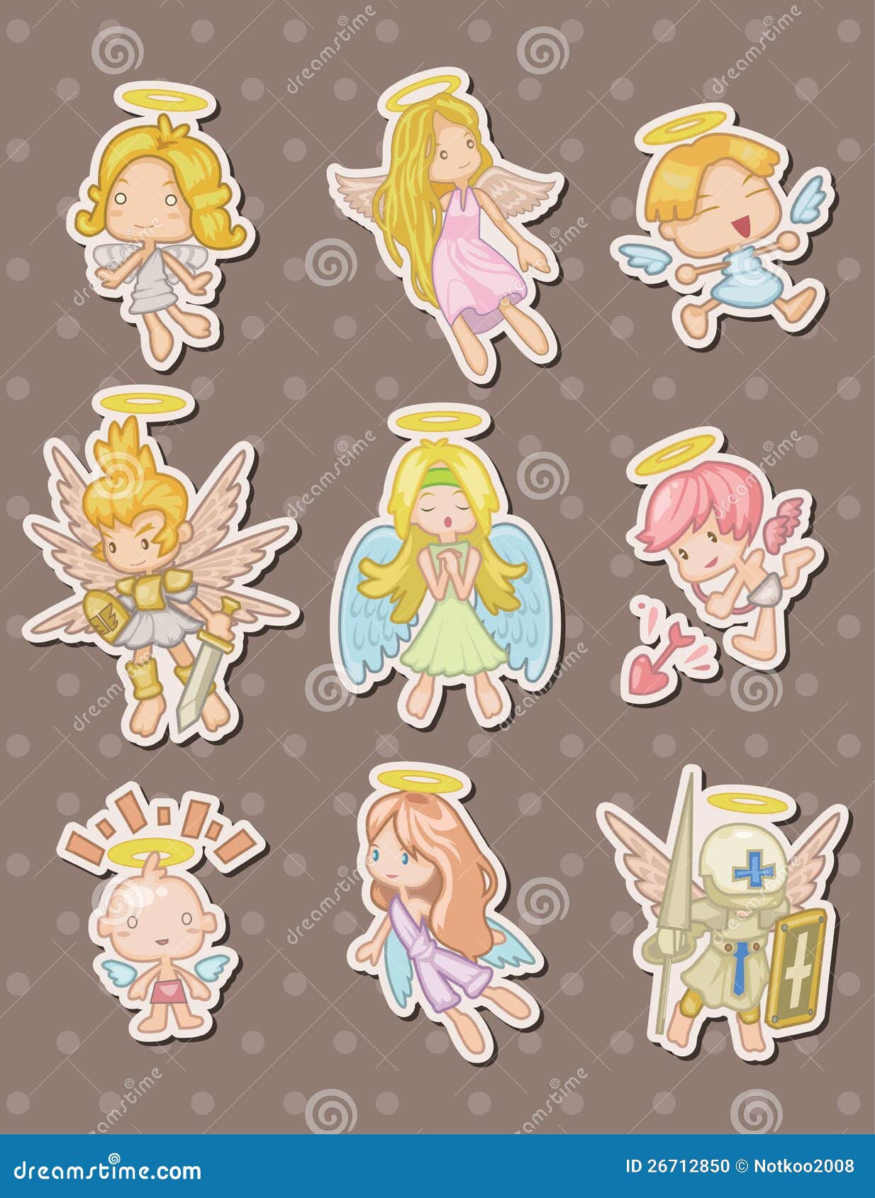 Angel stickers stock vector. Illustration of cupid, child - 26712850