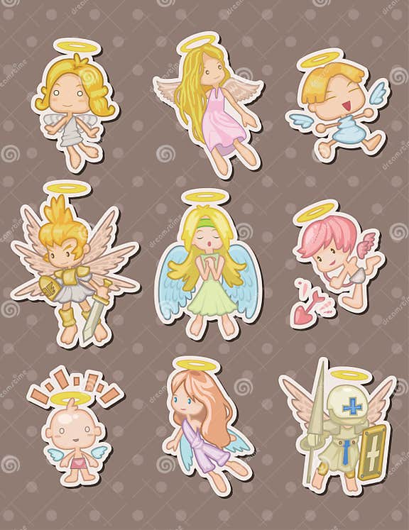 Angel stickers stock vector. Illustration of cupid, child - 26712850