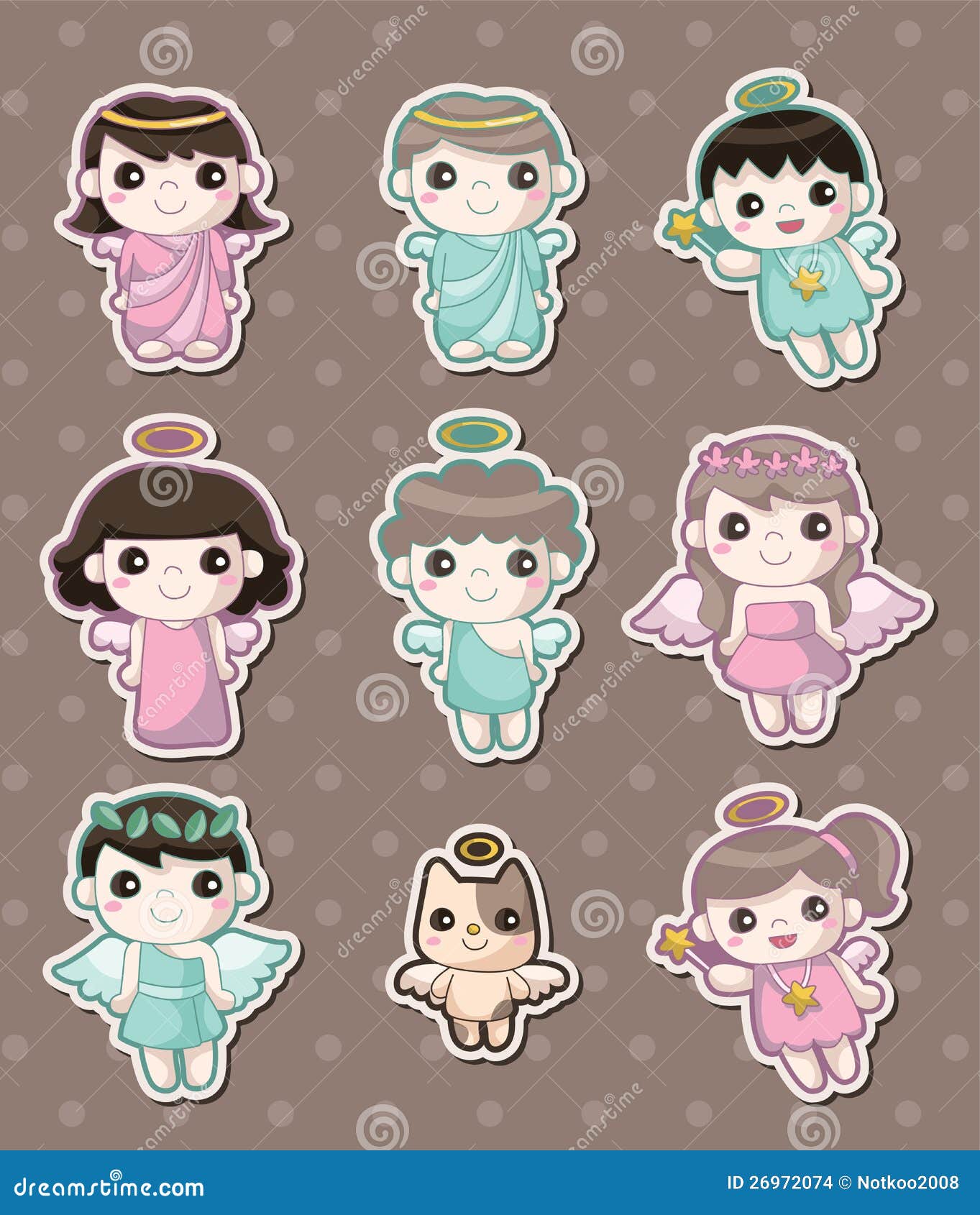 Angel stickers stock vector. Illustration of little, girl - 26972074