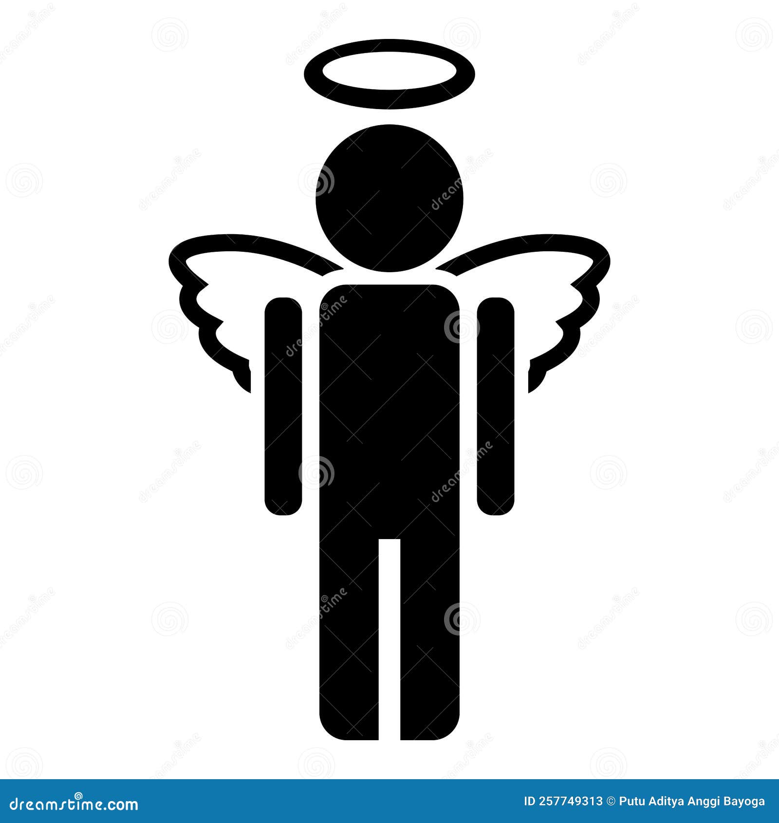 Simple Angel Wings With Halo Representing Divine Protection, Innocence ...