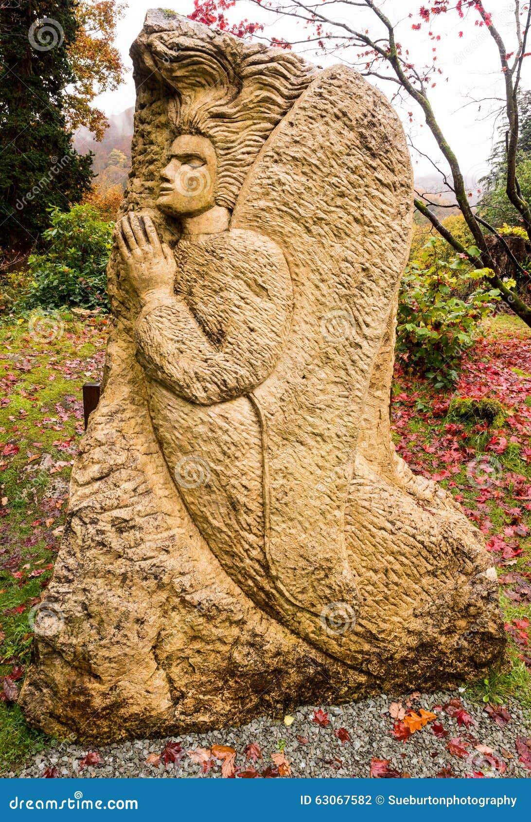 Angel stone stock photo. Image of carving, colours, autumn - 63067582