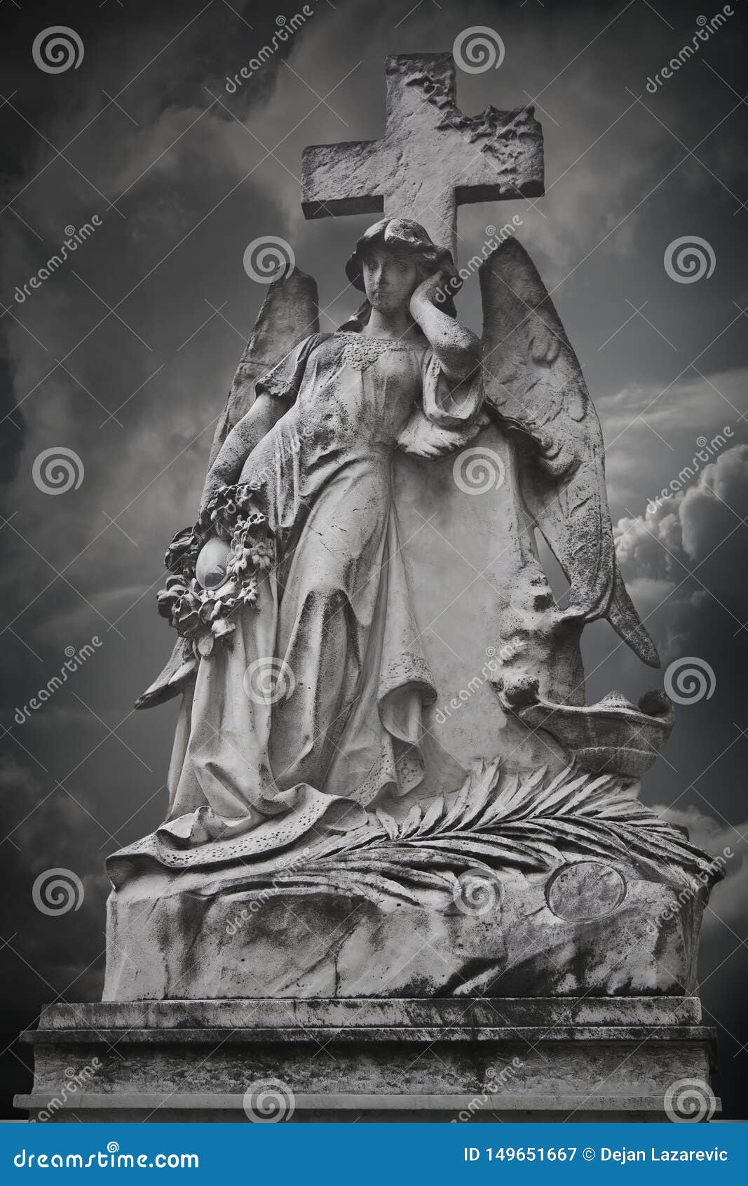Angel in the stone stock image. Image of ground, hystorical - 149651667
