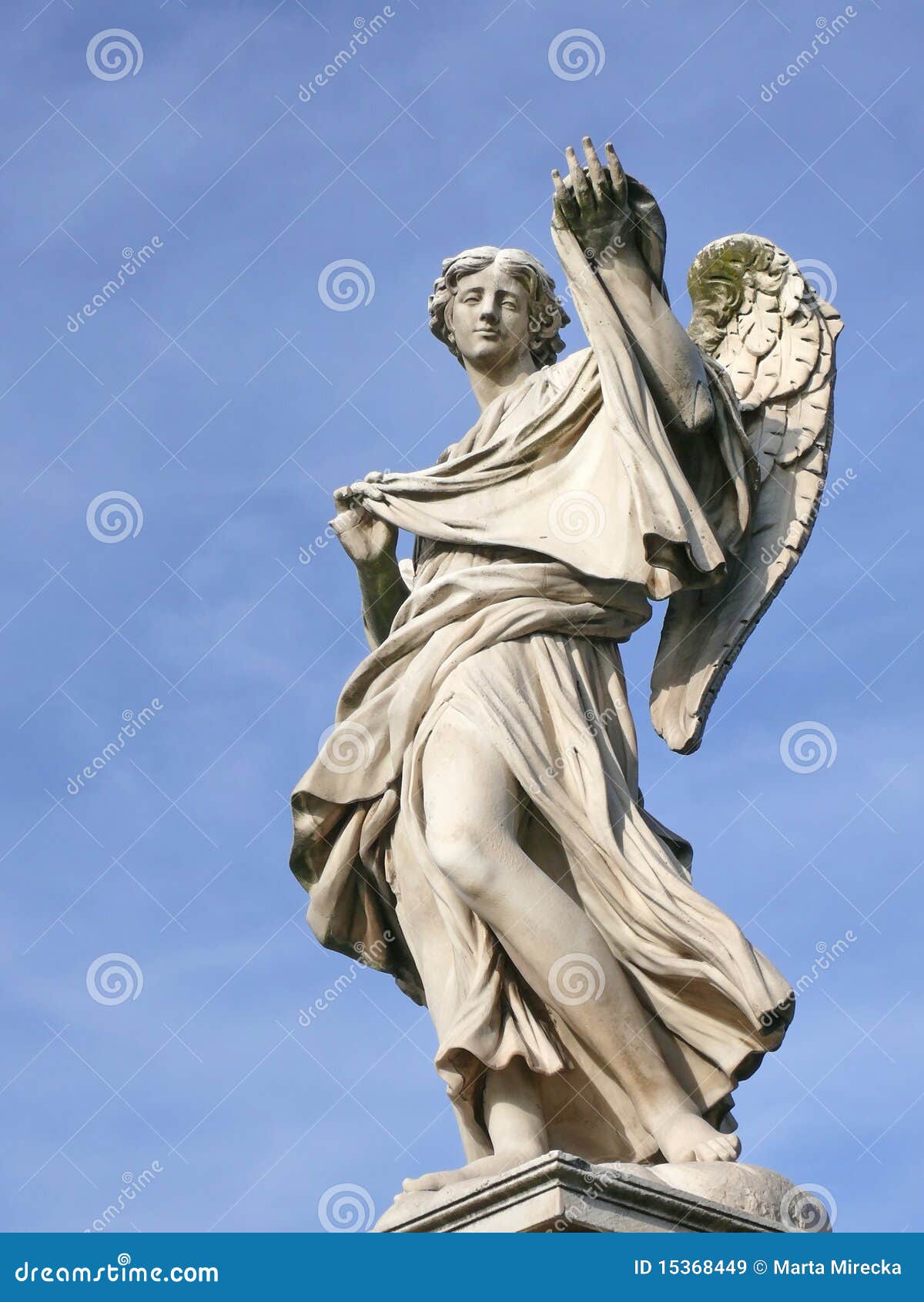 Angel with Sudarium. Michaelangelo Bridge. Rome Stock Image - Image of ...