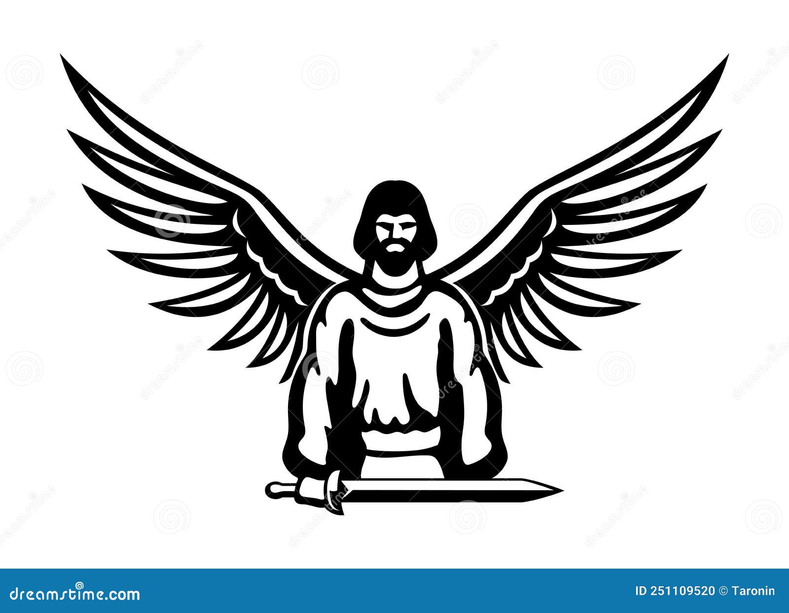 Angel with sword. stock vector. Illustration of sword - 251109520