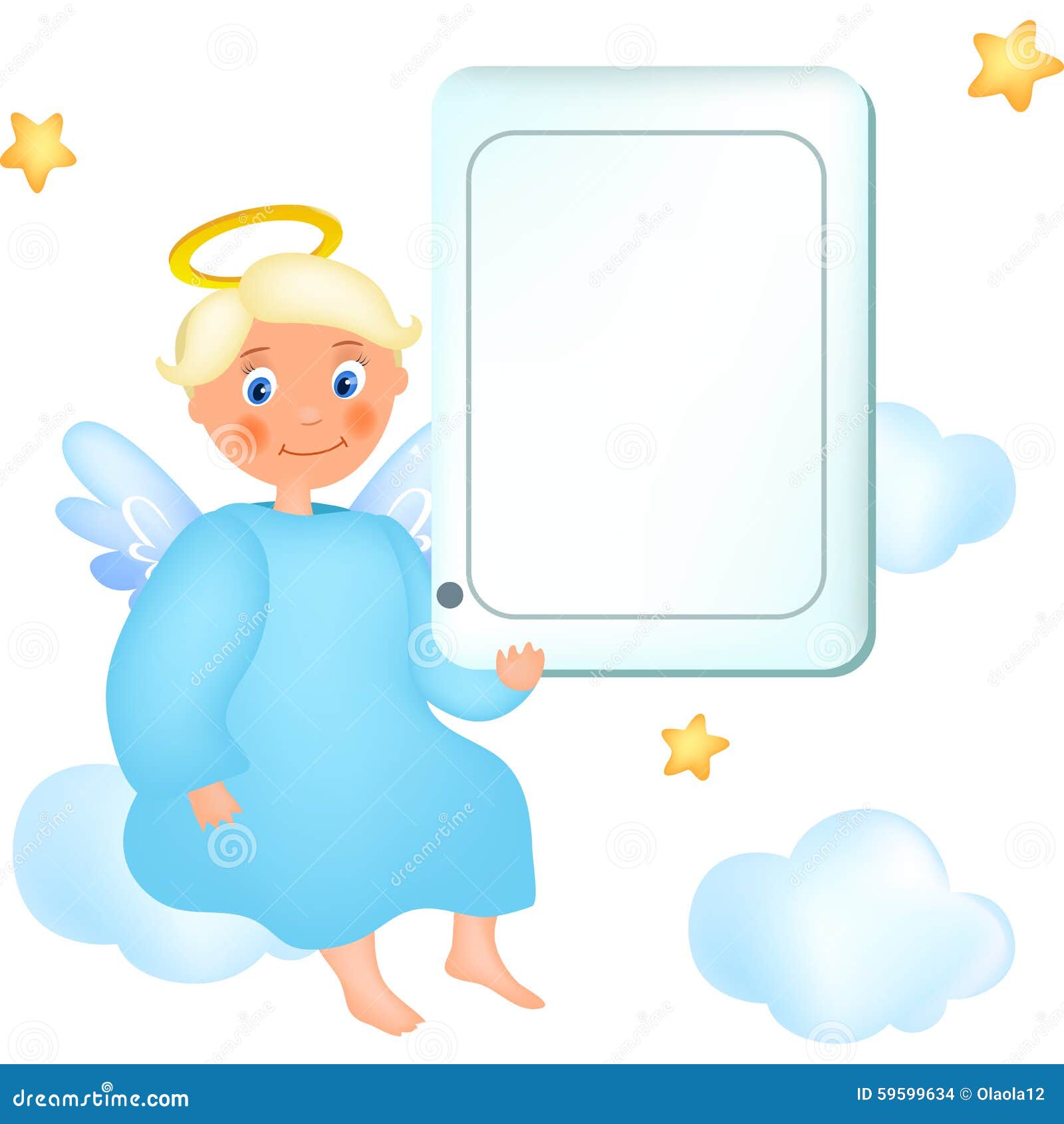 Angel with tablet stock vector. Illustration of heaven - 59599634