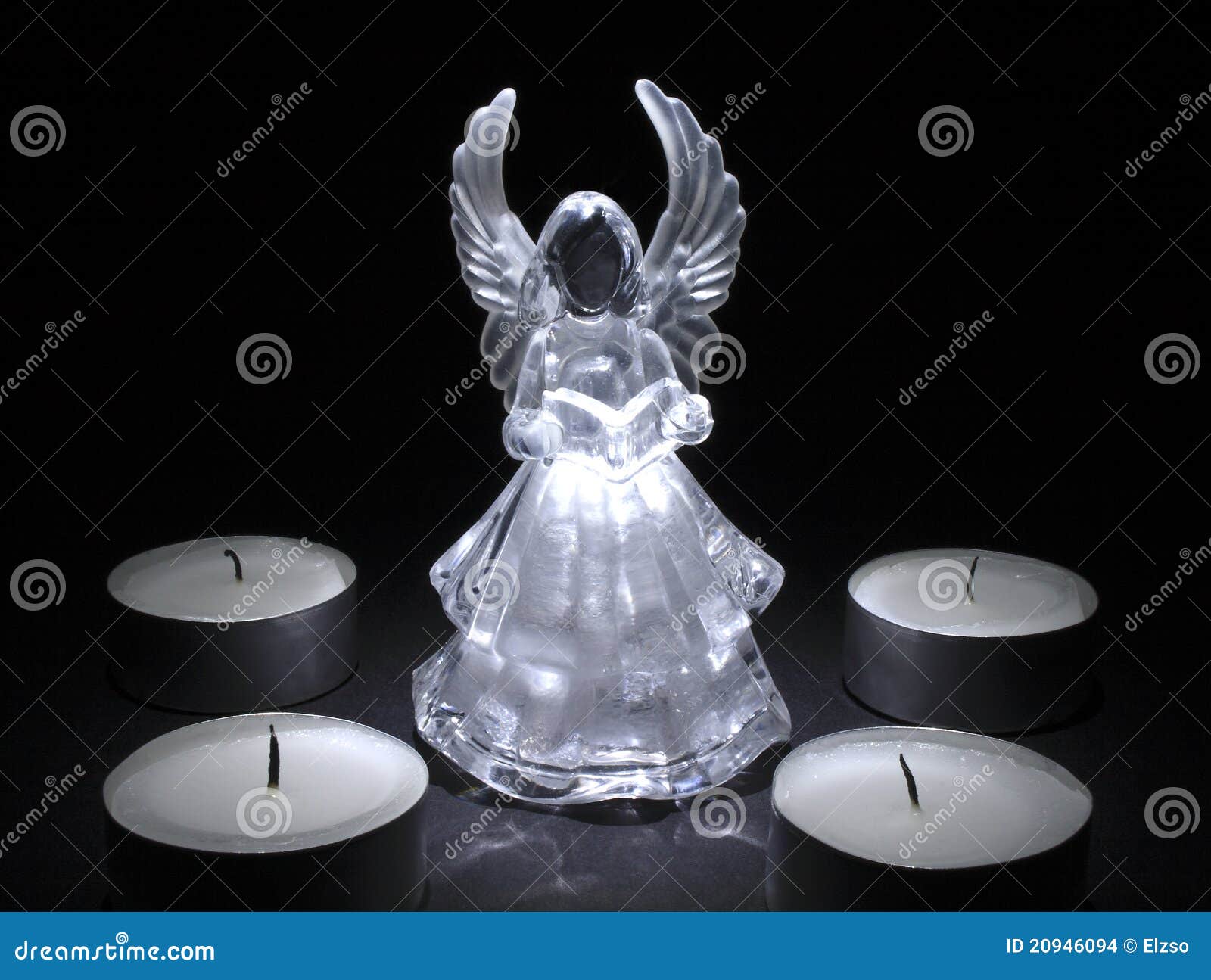 Angel with tea lights stock photo. Image of fantasy, light - 20946094