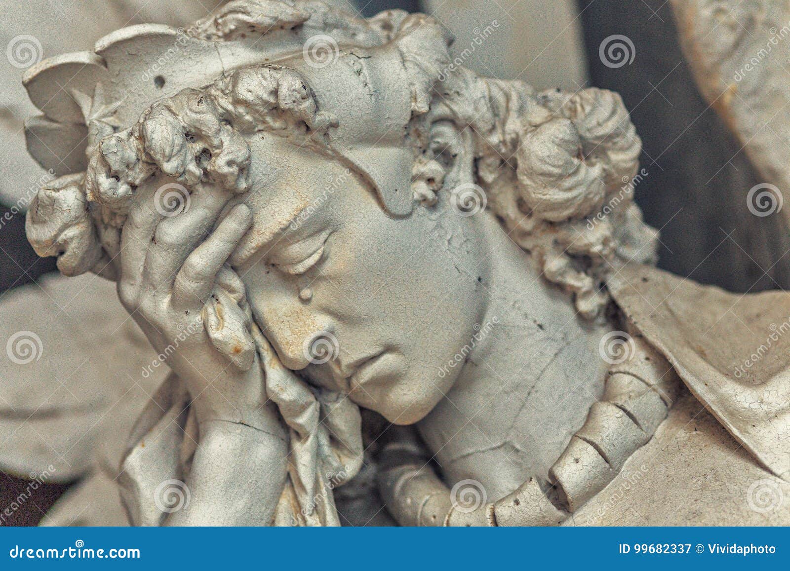 Angel in tears stock image. Image of sorrow, white, statue - 99682337