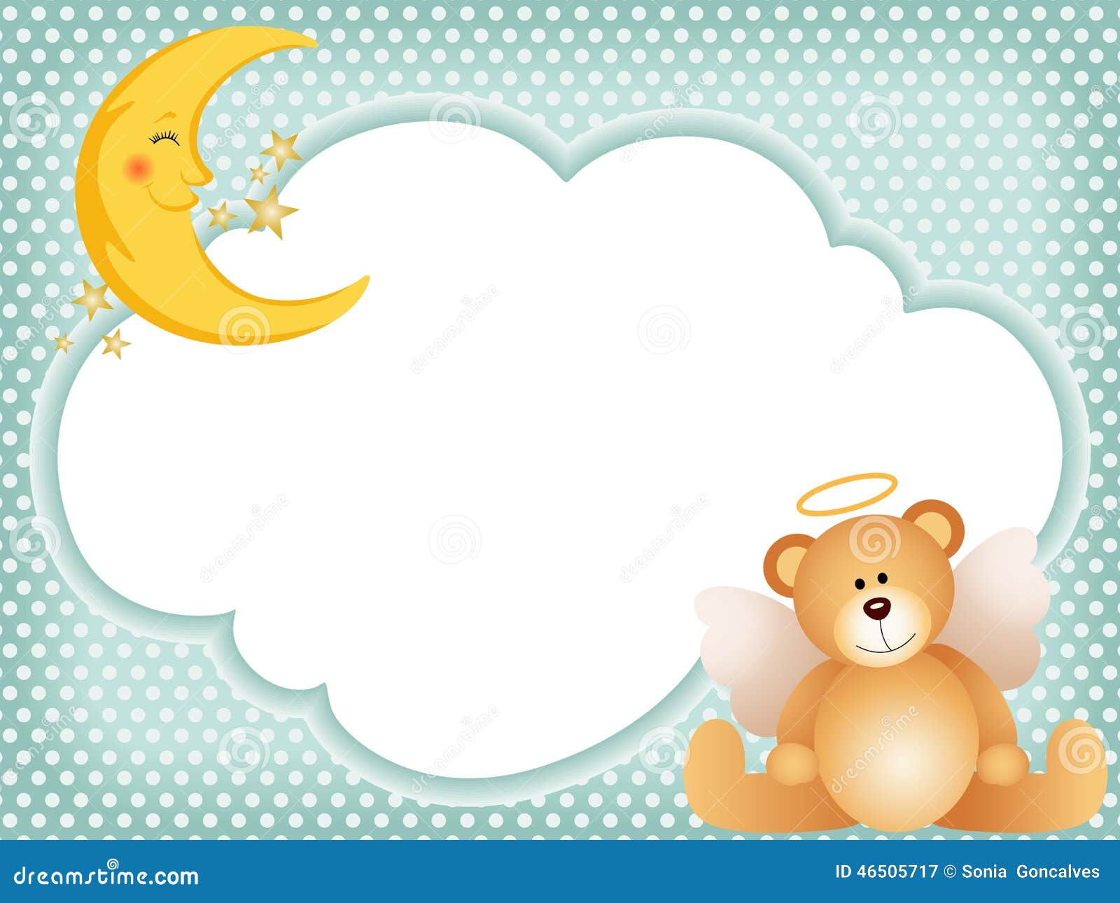 Angel teddy bear on cloud stock vector. Illustration of surprise - 46505717