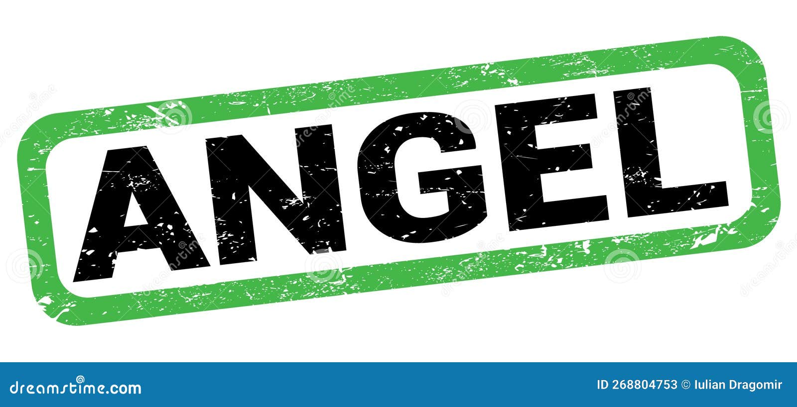 ANGEL Text Written on Green-black Rectangle Stamp Stock Illustration ...