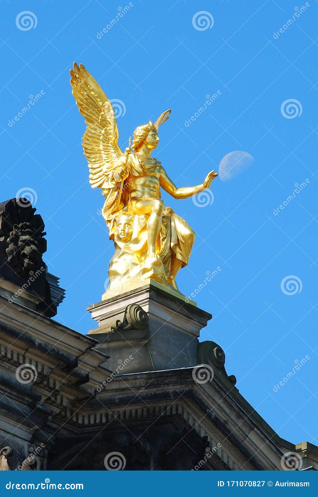 An angel touching the moon stock image. Image of summer - 171070827