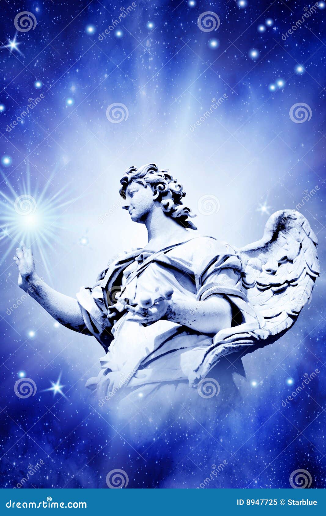Angel touching star stock illustration. Illustration of concept - 8947725