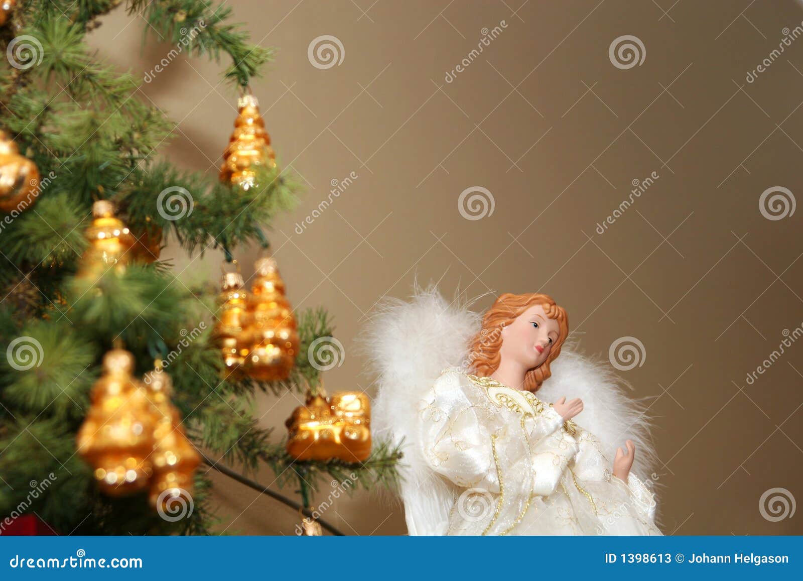 Angel and tree stock image. Image of angel, xmas, celebration - 1398613