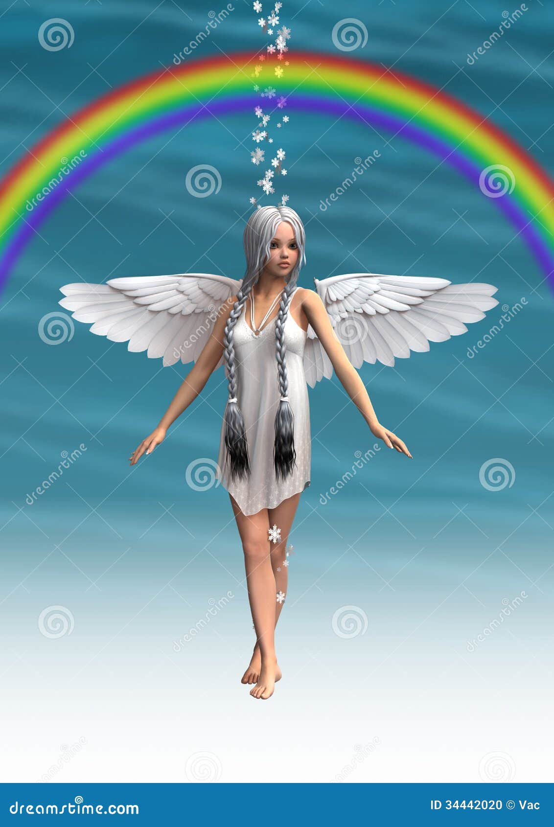 Angel Under The Rainbow Stock Photo | CartoonDealer.com #34619376