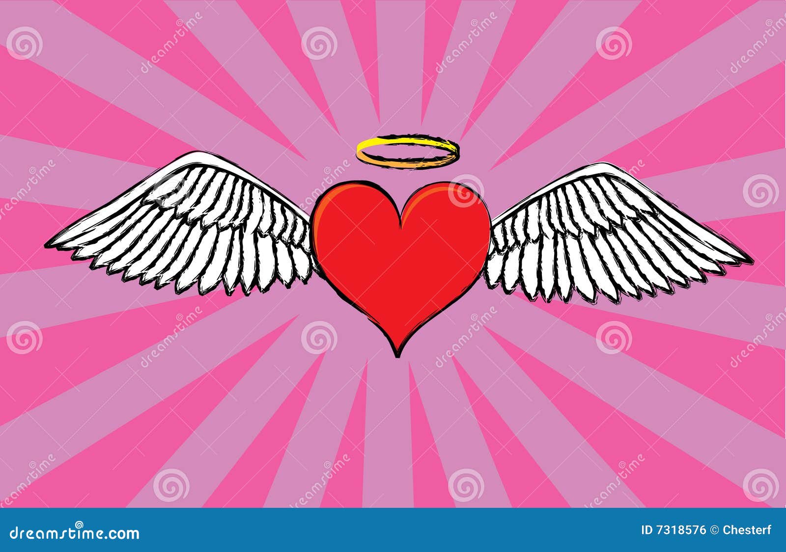 Angel valentine s heart stock vector. Illustration of artwork - 7318576
