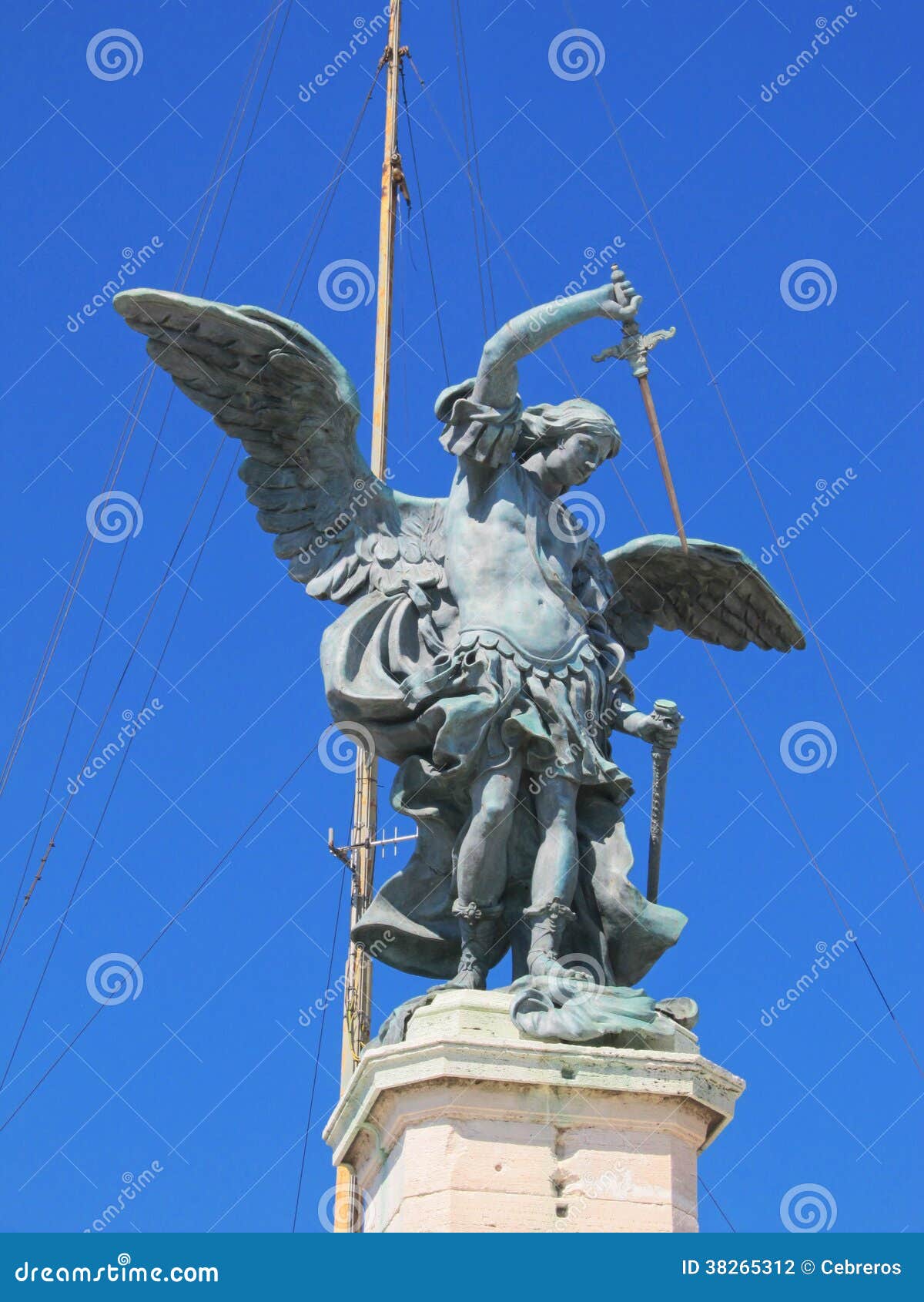 Angel stock photo. Image of angel, bronze, italy, warrior - 38265312