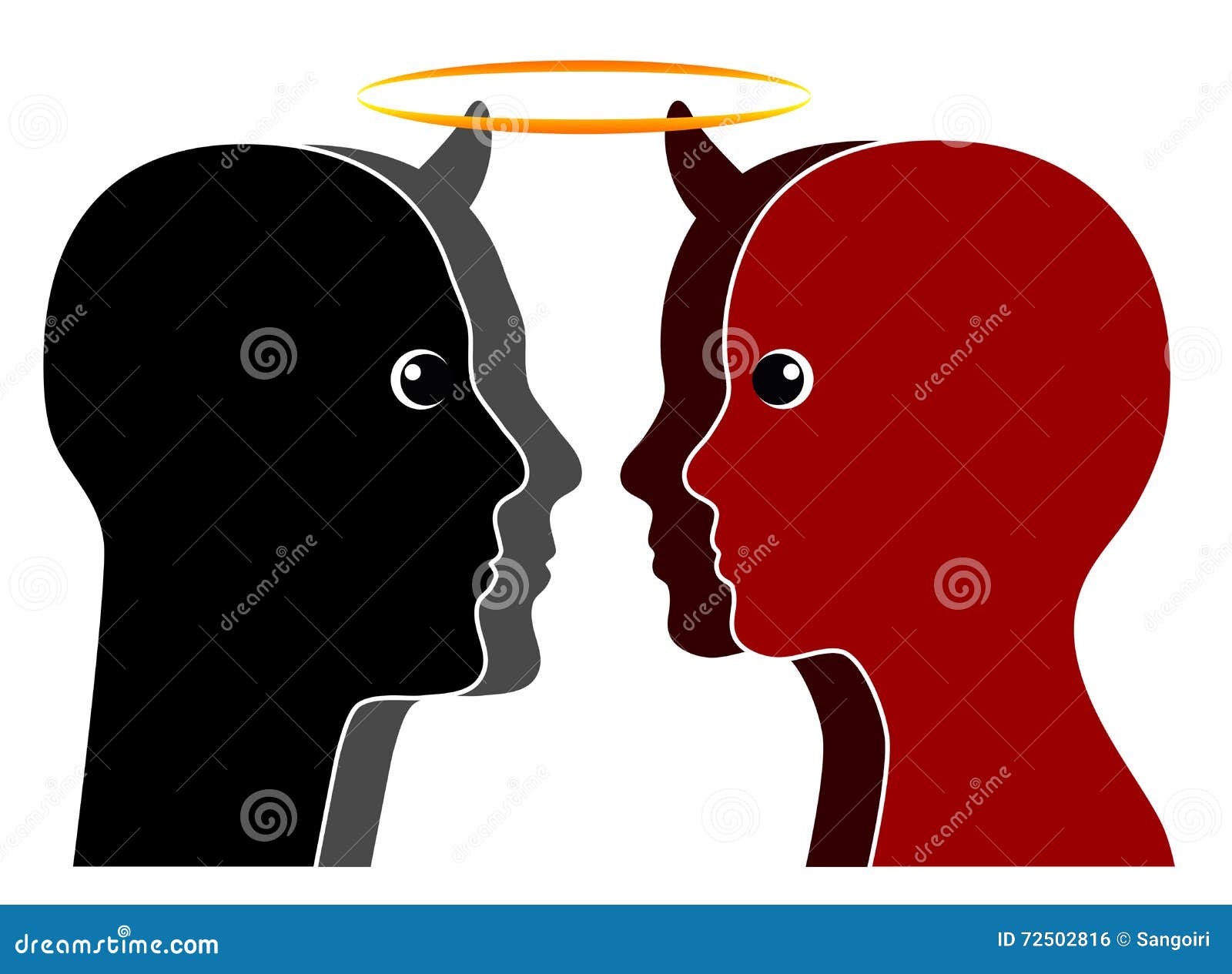 Angel versus Devil stock illustration. Illustration of characteristics ...