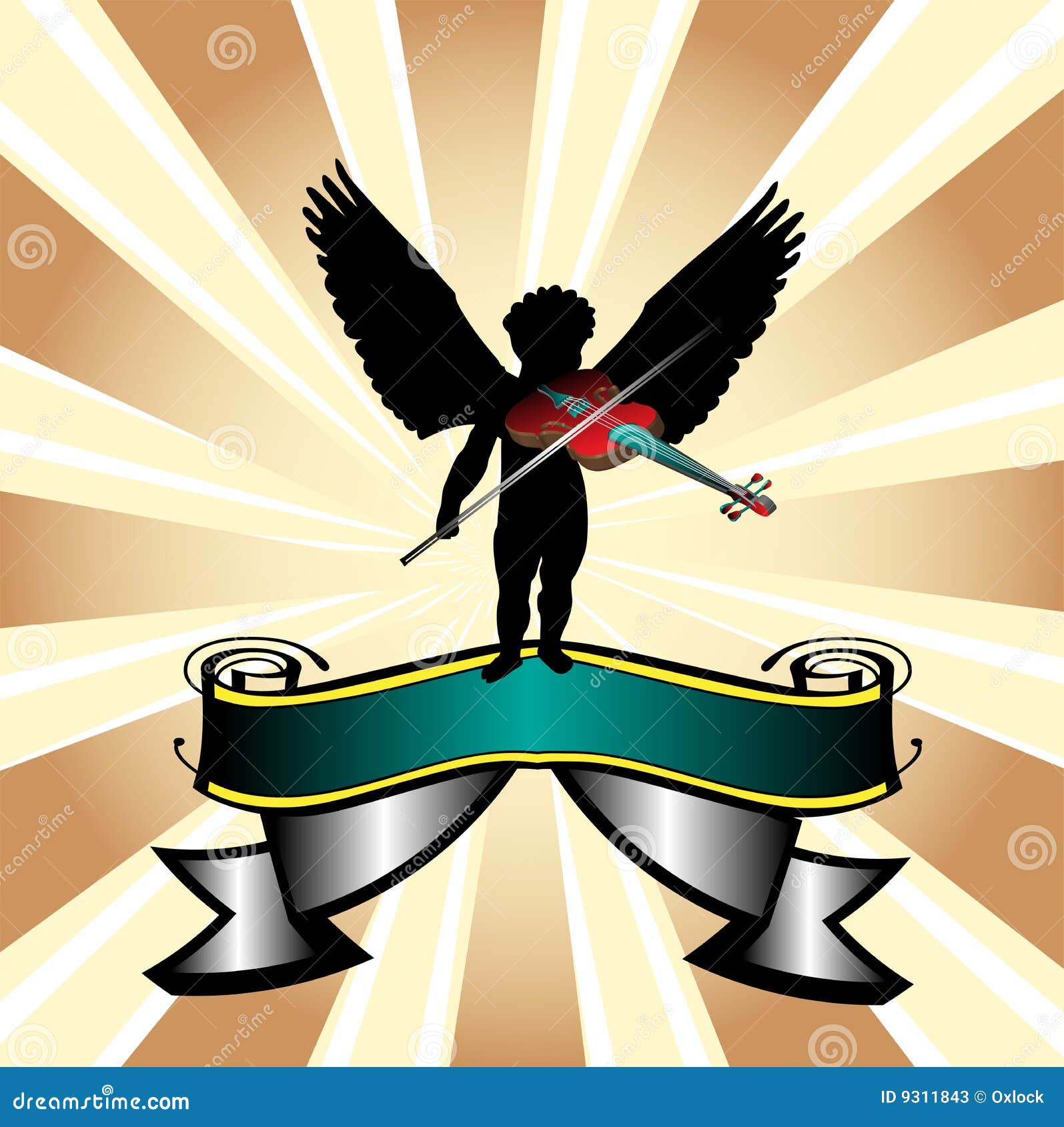 Angel with violin stock vector. Illustration of cello - 9311843