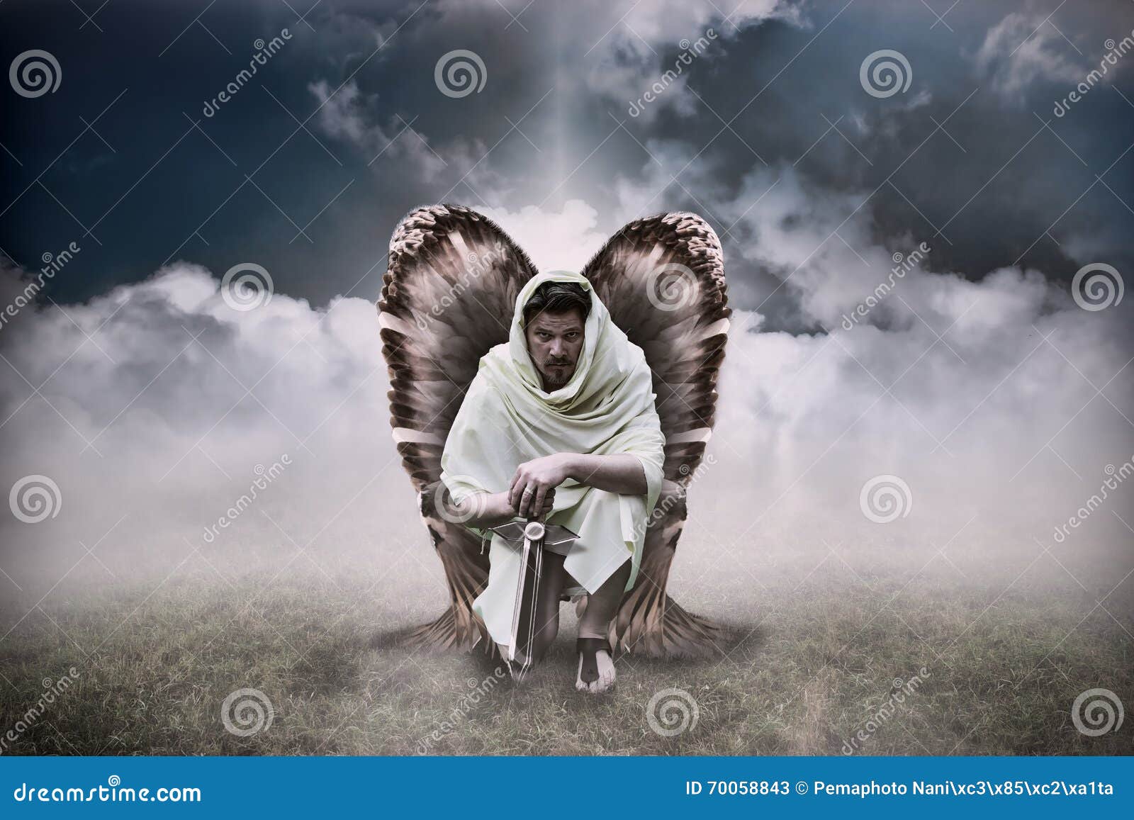 Angel Warrior. Creative Collage. African-American Woman With An Angelic ...