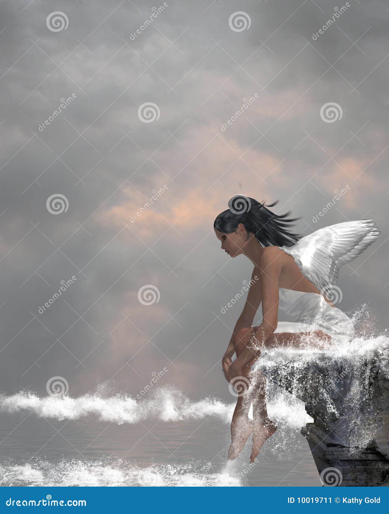 Angel On Water stock illustration. Illustration of angel - 10019711