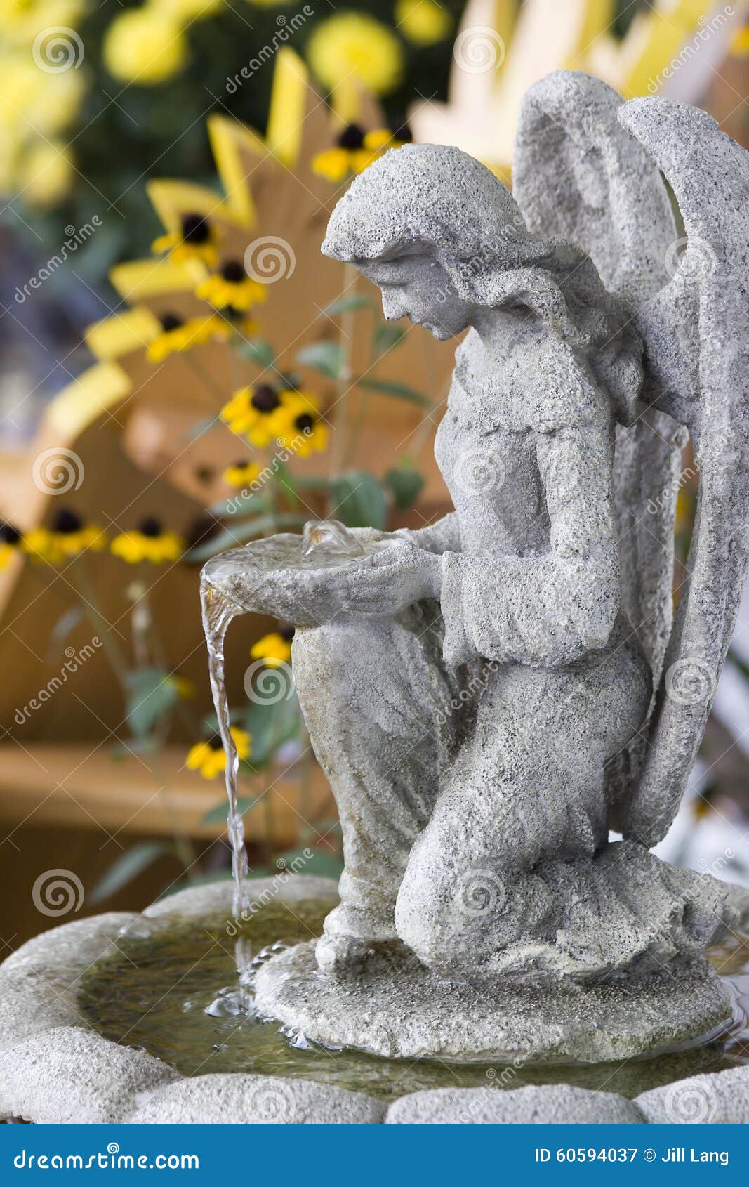 Angel Water Fountain stock image. Image of sculpture - 60594037