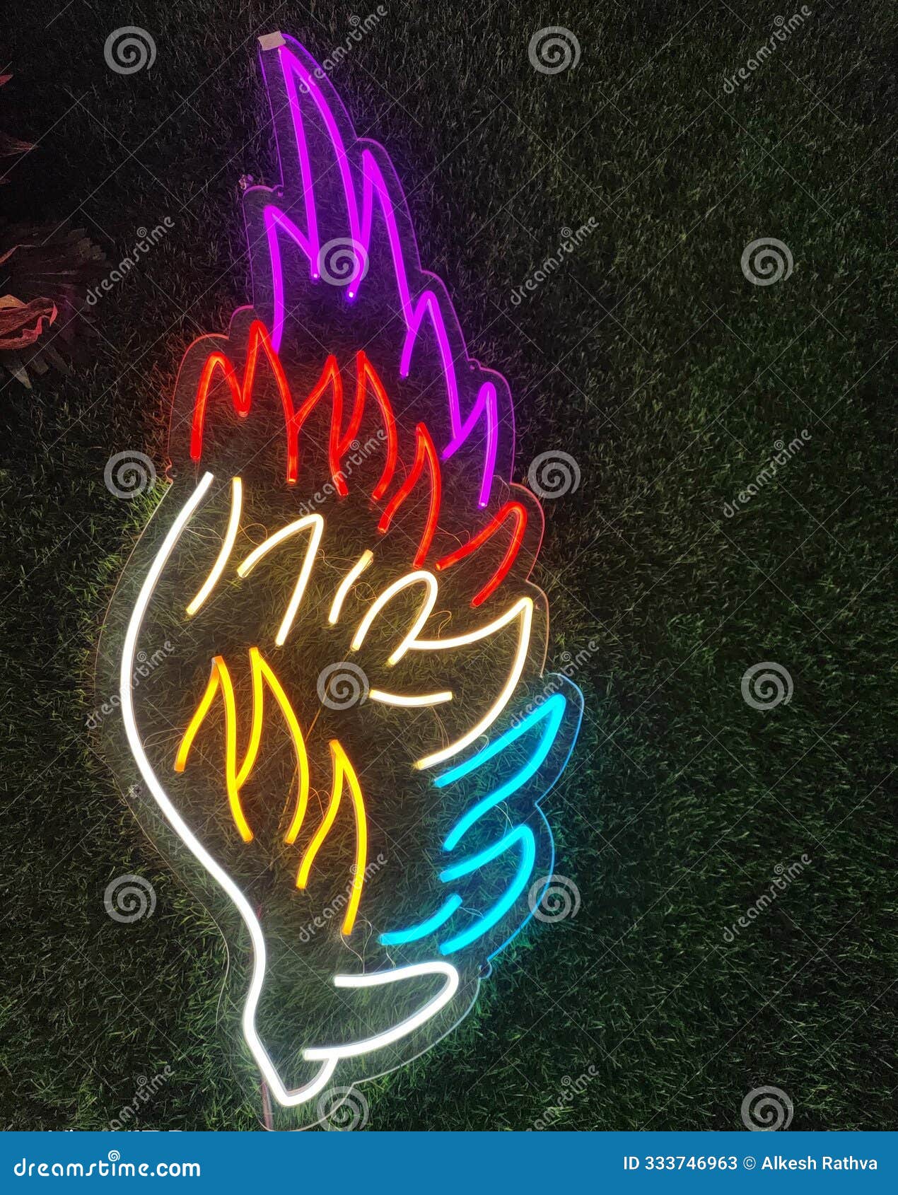 Angel Wing with Colored Lighting. Stock Image - Image of signage, wing ...