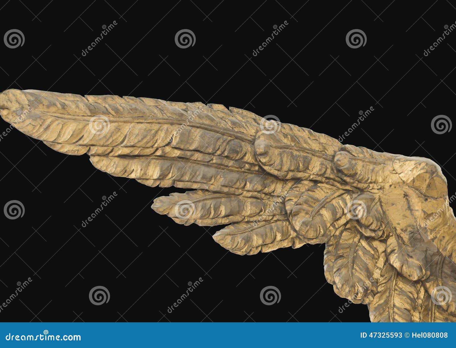 Angel Wing, Wooden Wing Painted Gold Stock Image - Image of painted ...