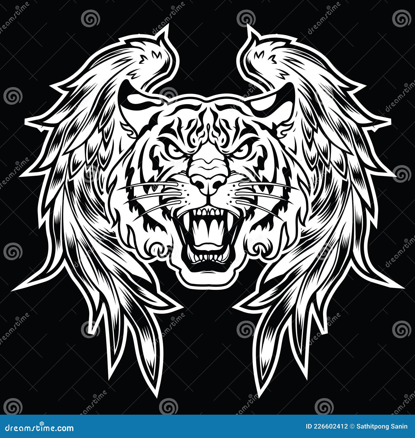 Vector Tiger Head Wings Logo Wing Brand and Logotype Wing Bird Winged ...