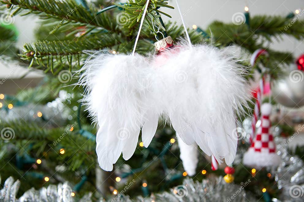 Angel-wings in Christmas Tree Stock Image - Image of color, ornament ...