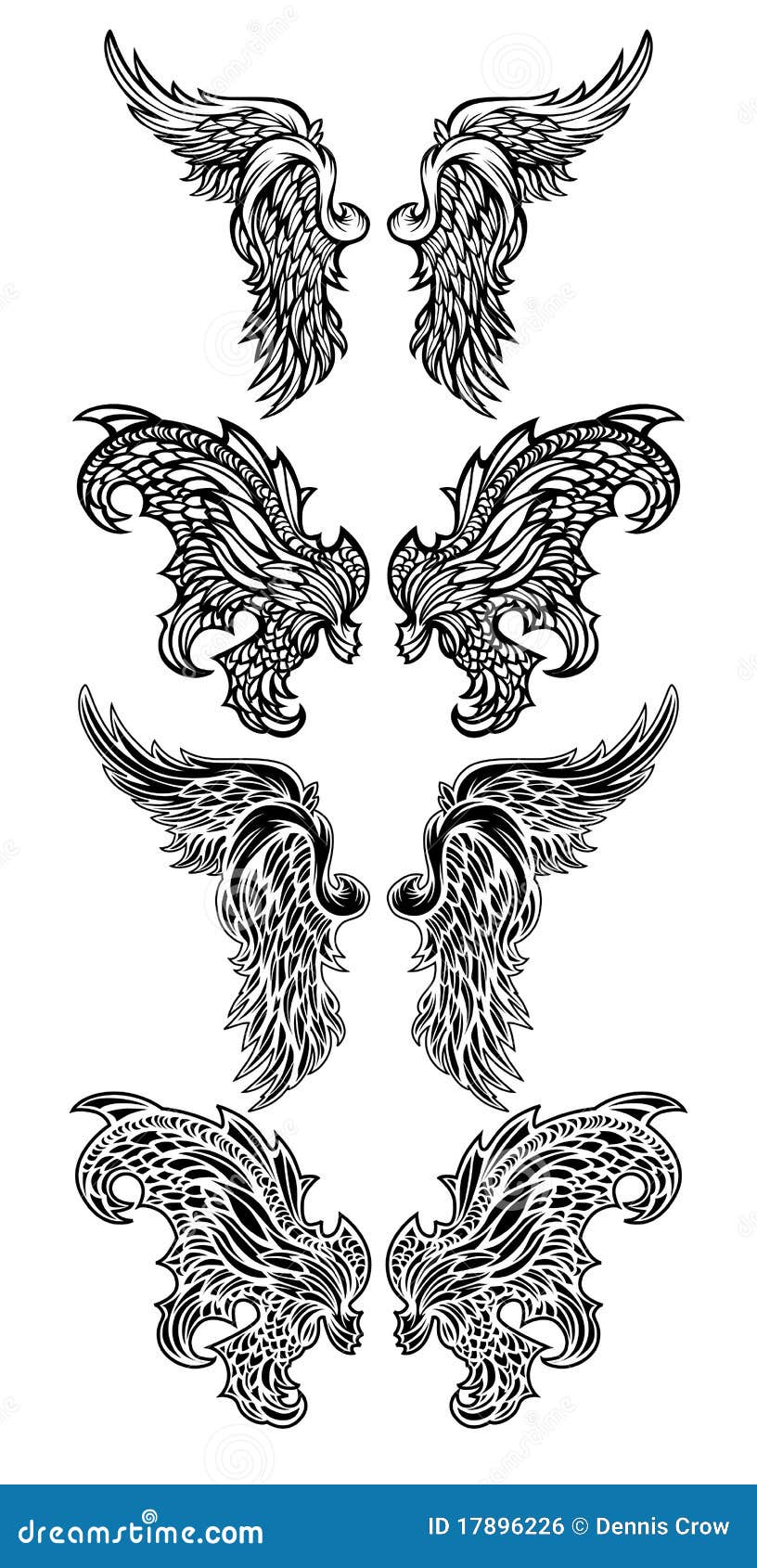 Angel Wings & Demon Wings Vector Illustrations Stock Vector ...