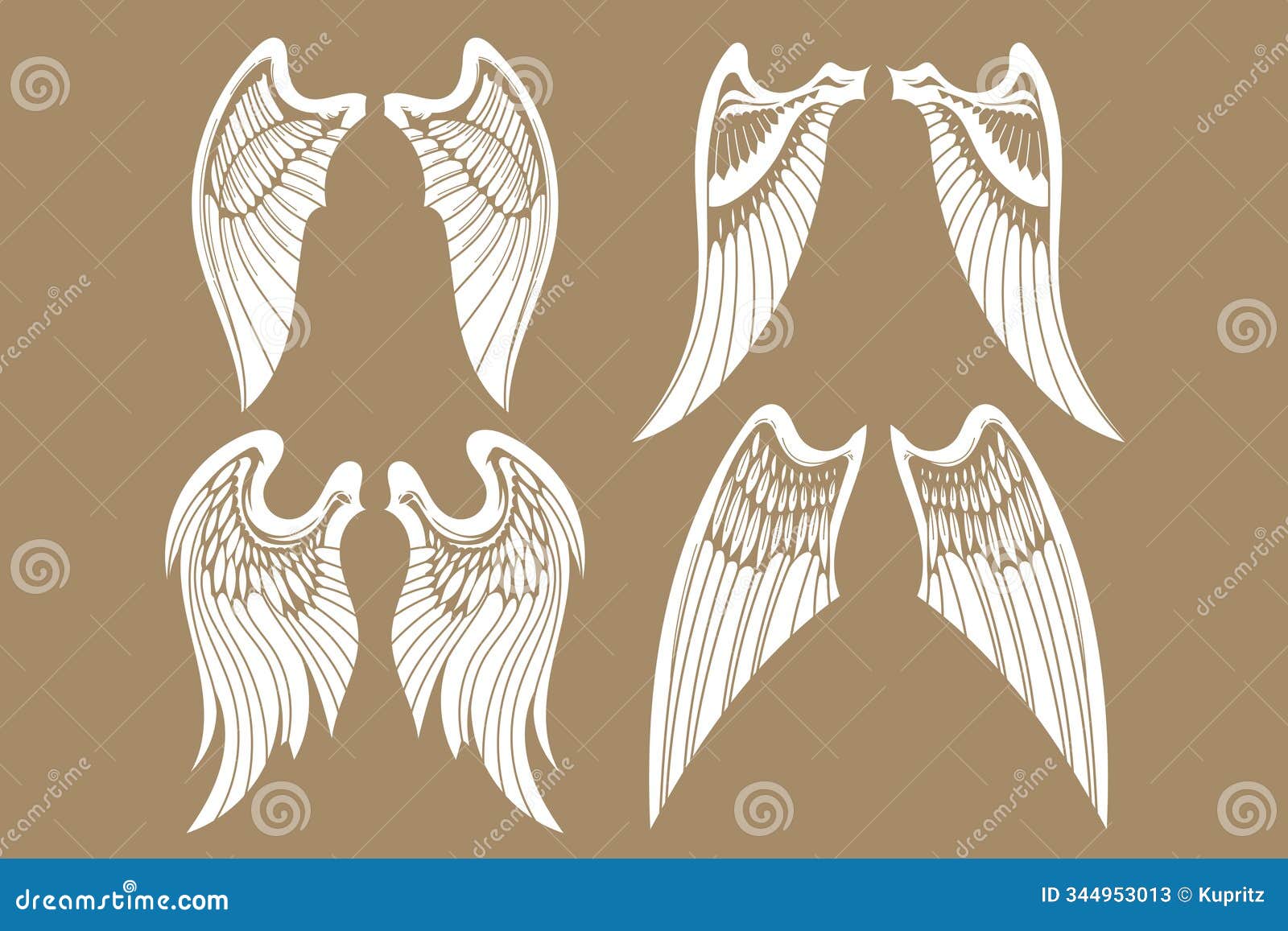 Set of Angel Wings Collection Stock Vector - Illustration of angel ...