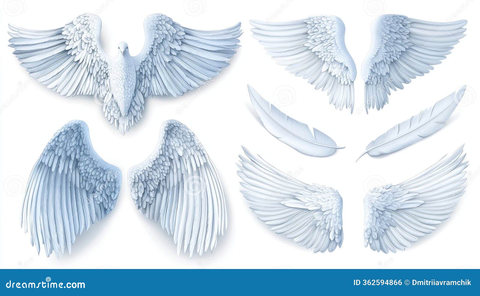 The Angel Wings Element Set is a Transparent Stock Photo - Image of ...