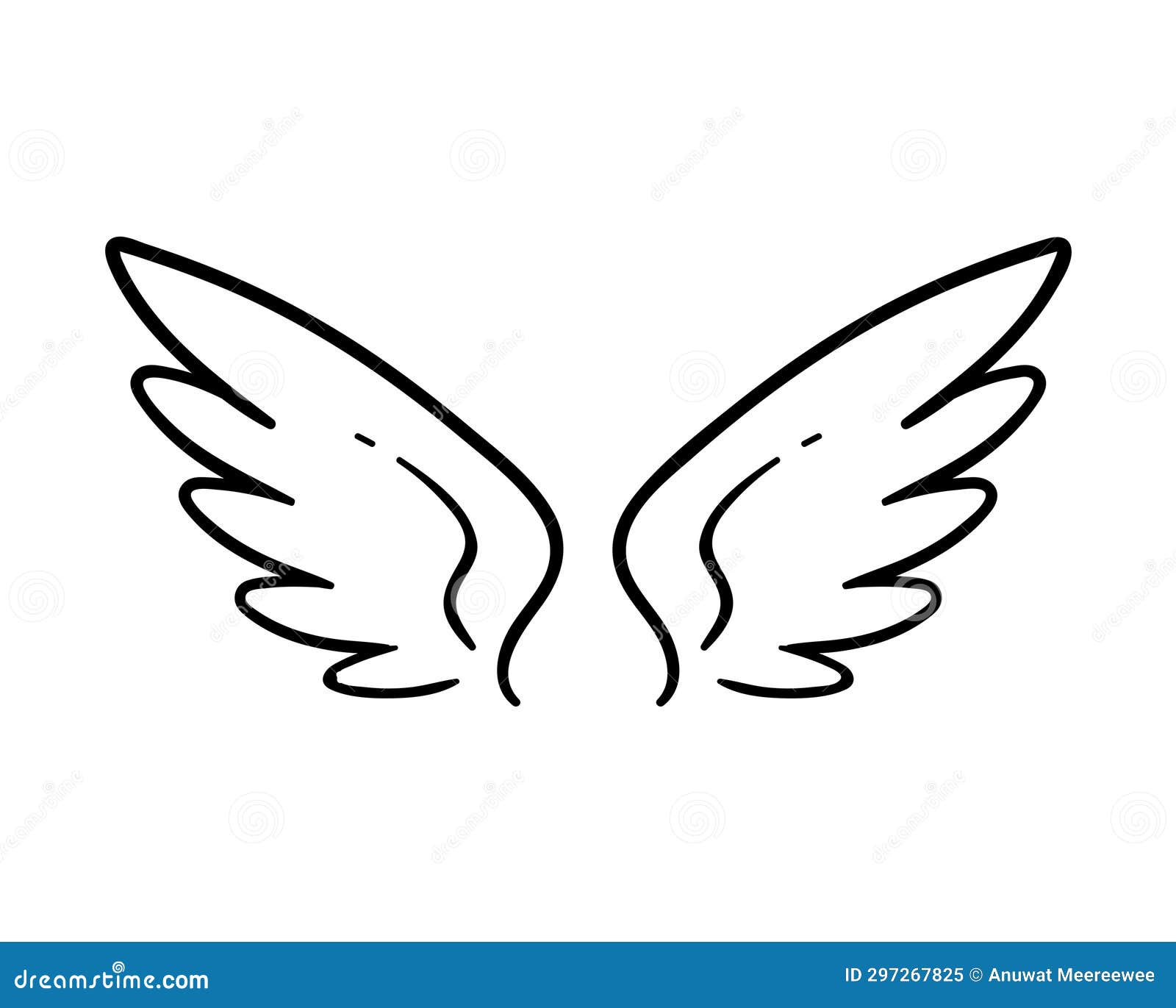 Angel Wings in Heaven Hawk Feather Wing Pattern Stock Illustration ...