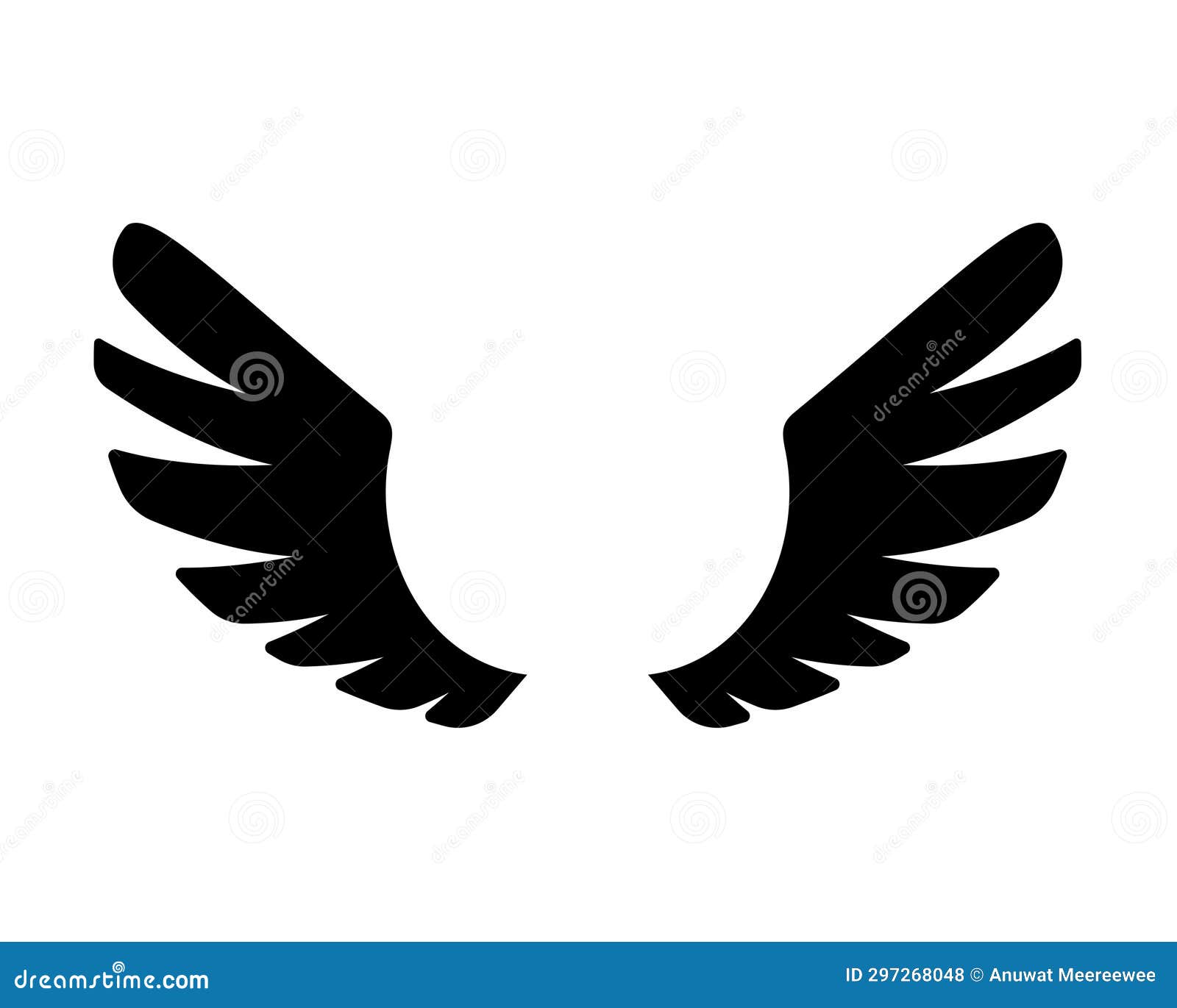 Angel Wings in Heaven Hawk Feather Wing Pattern Stock Vector ...