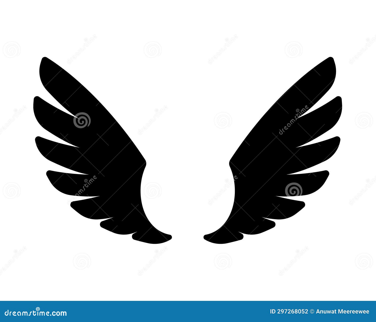Angel Wings in Heaven Hawk Feather Wing Pattern Stock Illustration ...