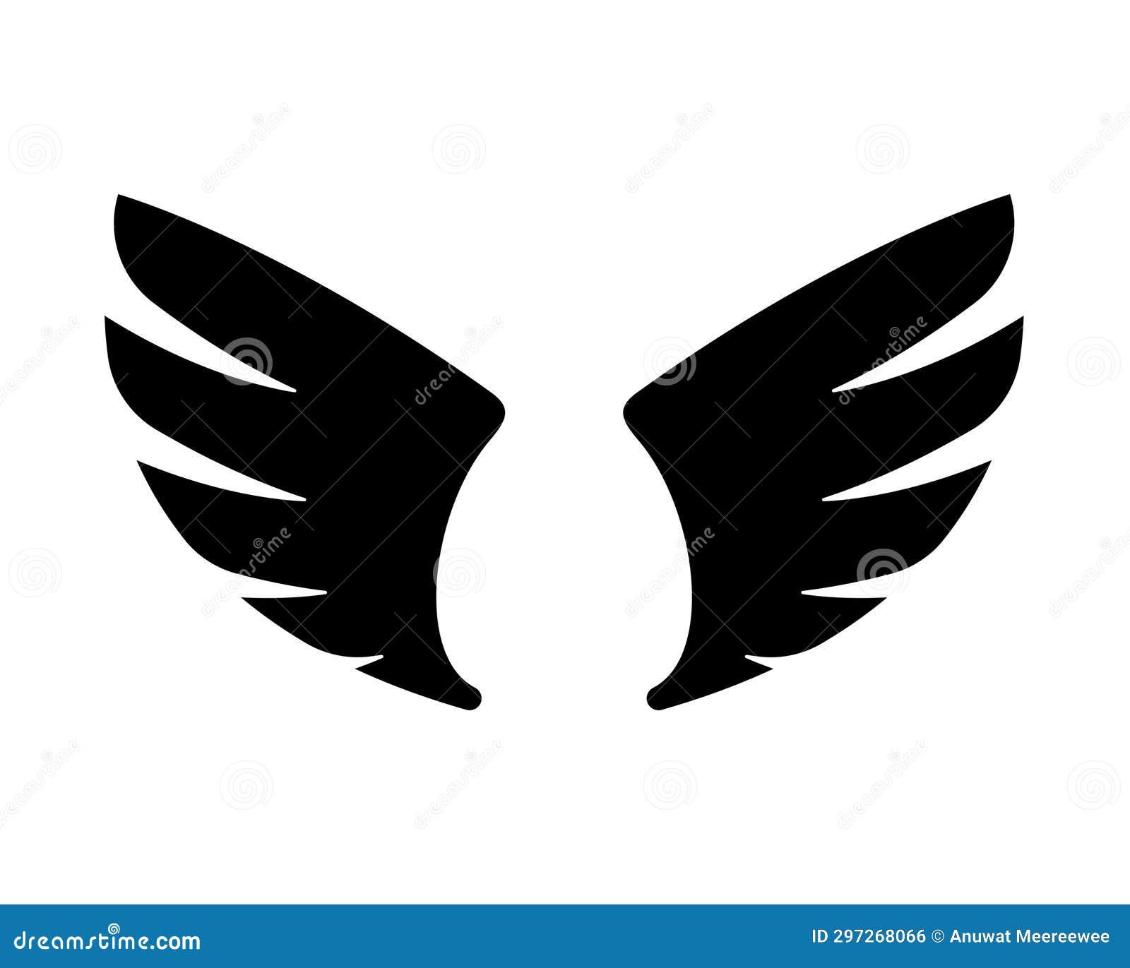 Angel Wings in Heaven Hawk Feather Wing Pattern Stock Illustration ...