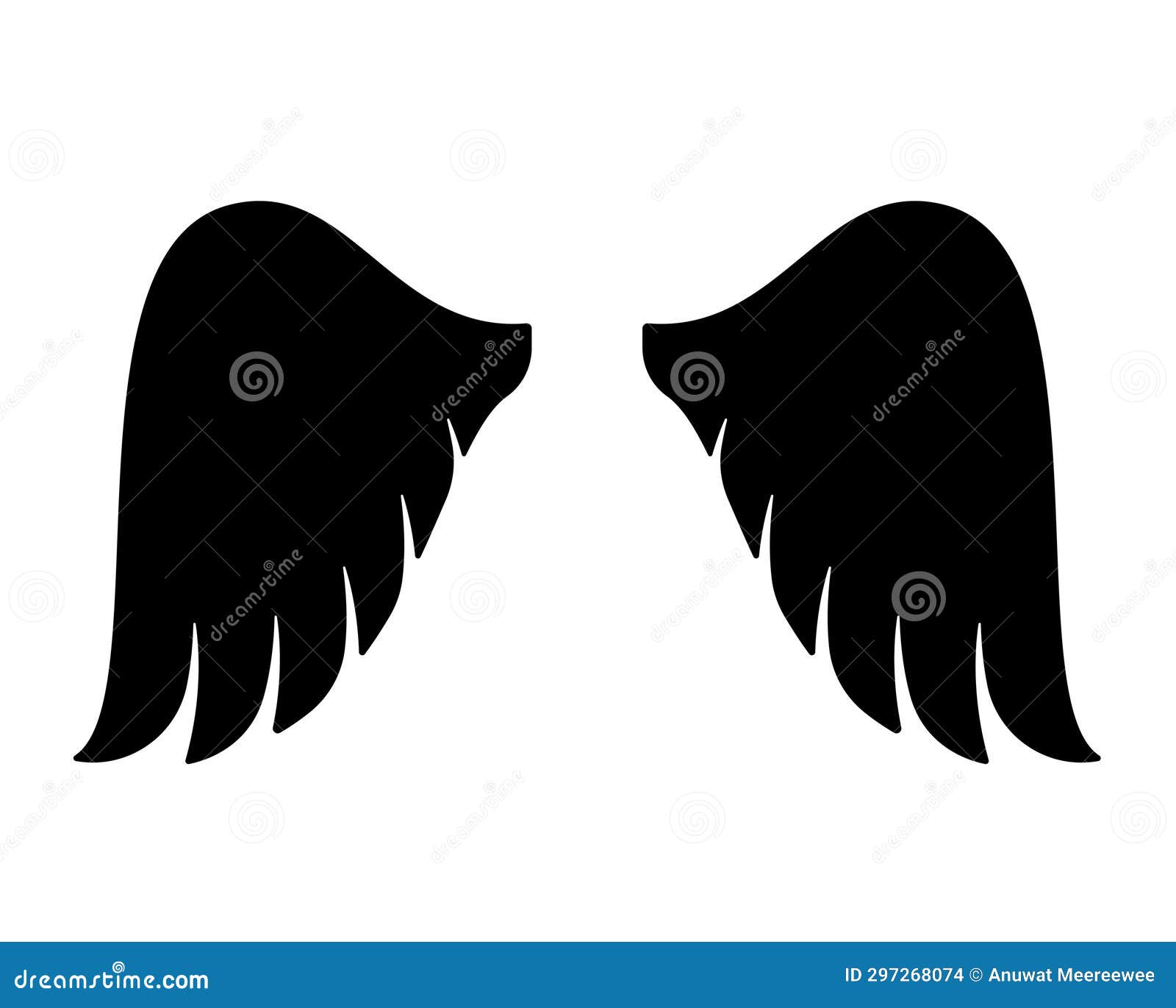 Angel Wings in Heaven Hawk Feather Wing Pattern Stock Vector ...