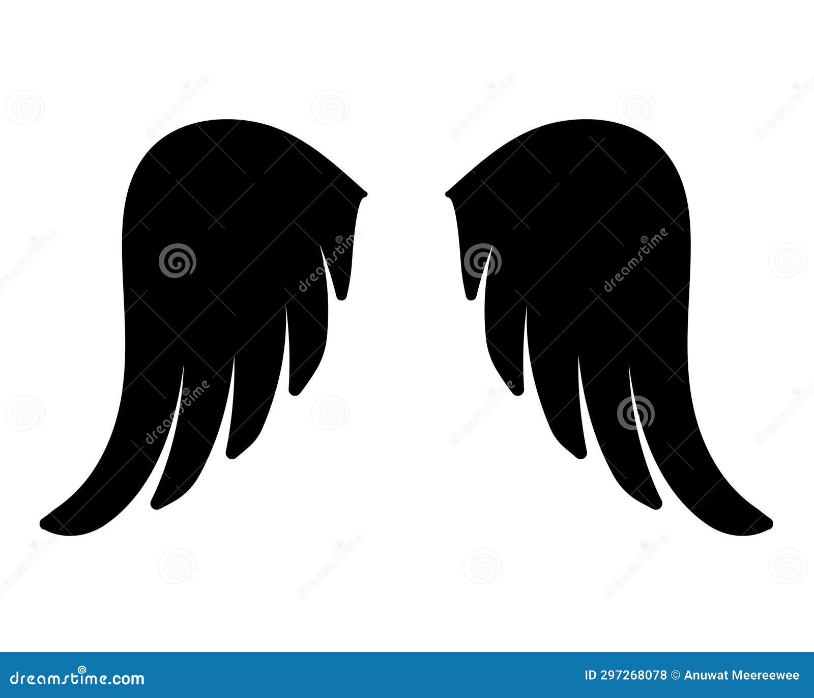 Angel Wings in Heaven Hawk Feather Wing Pattern Stock Illustration ...