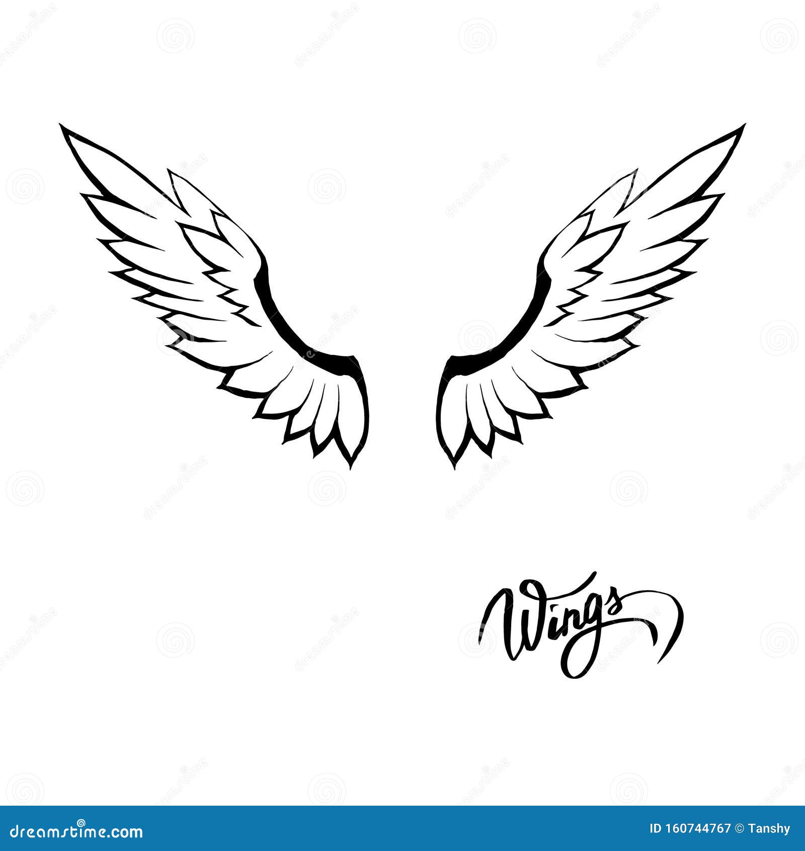 Angel Wings Texture Pattern Vector Drawing Stock Vector - Illustration ...