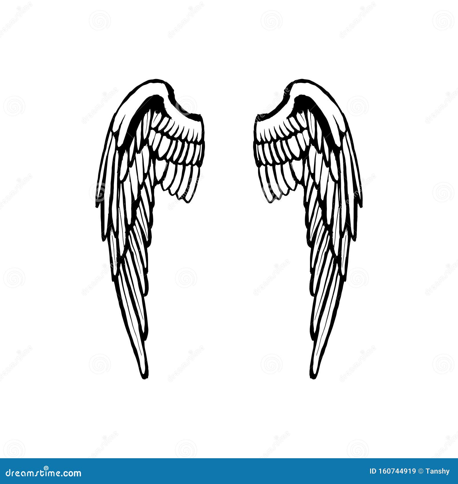 Angel Wings Texture Pattern Vector Drawing Stock Illustration ...