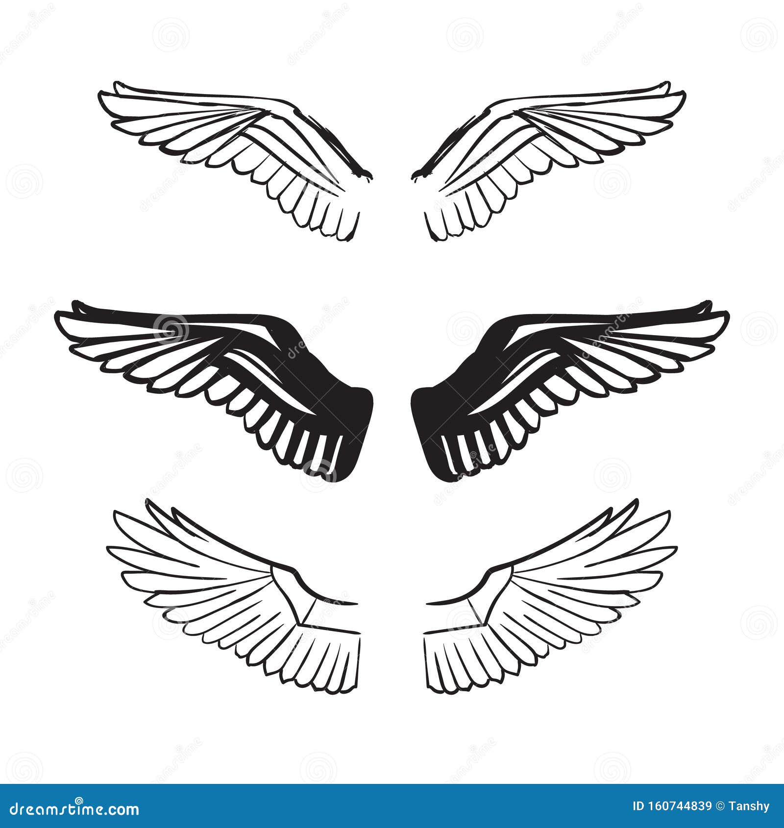 Angel Wings Texture Pattern Vector Drawing Stock Vector - Illustration ...