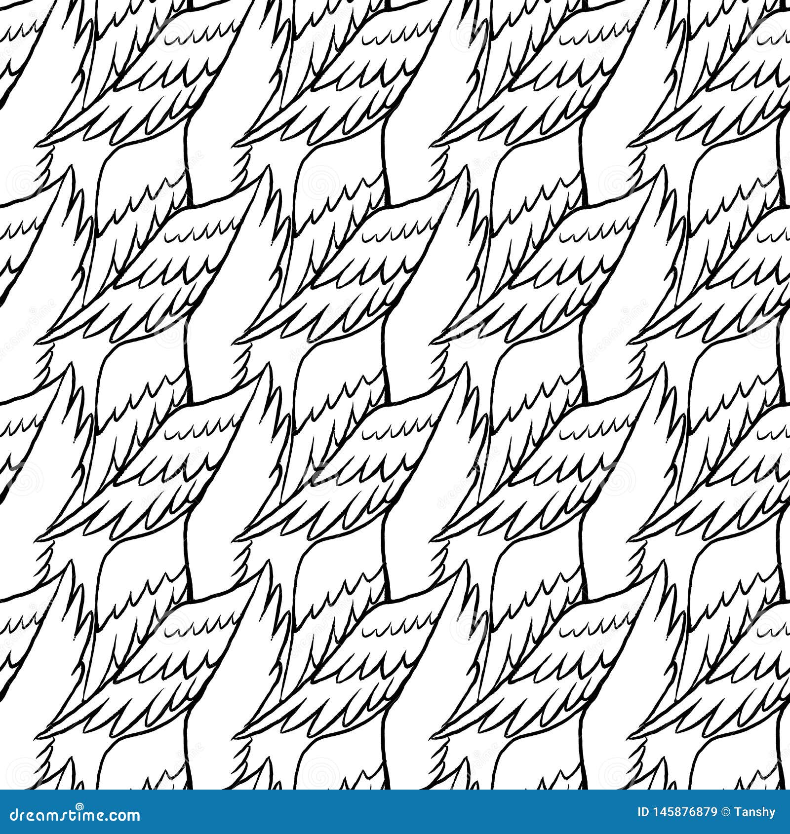 Angel Wings Texture Pattern Vector Drawing Stock Vector - Illustration ...
