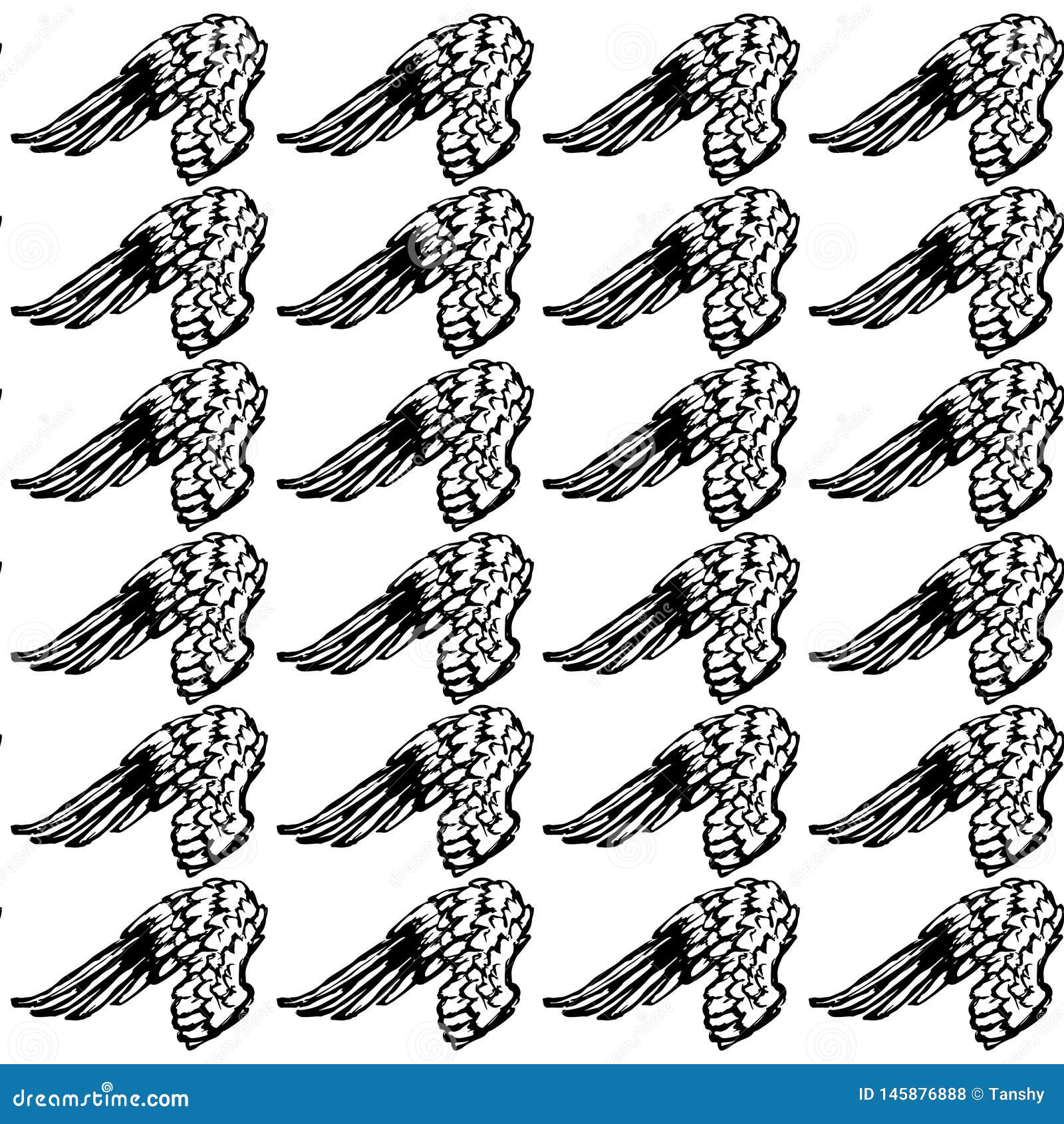 Angel Wings Texture Pattern Vector Drawing Stock Vector - Illustration ...